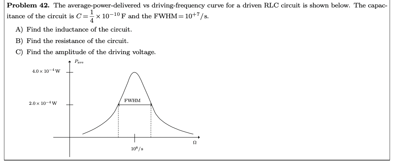 Solved Problem 42. ﻿The average-power-delivered vs | Chegg.com