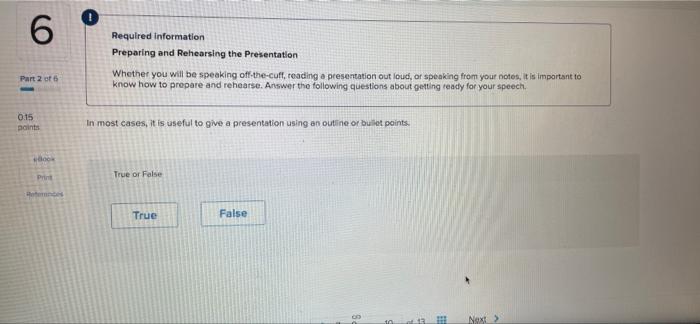 Solved Required Information Preparing and Rehearsing the | Chegg.com