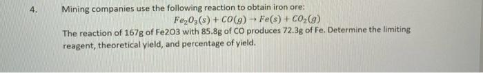 Mining companies use the following reaction to obtain | Chegg.com
