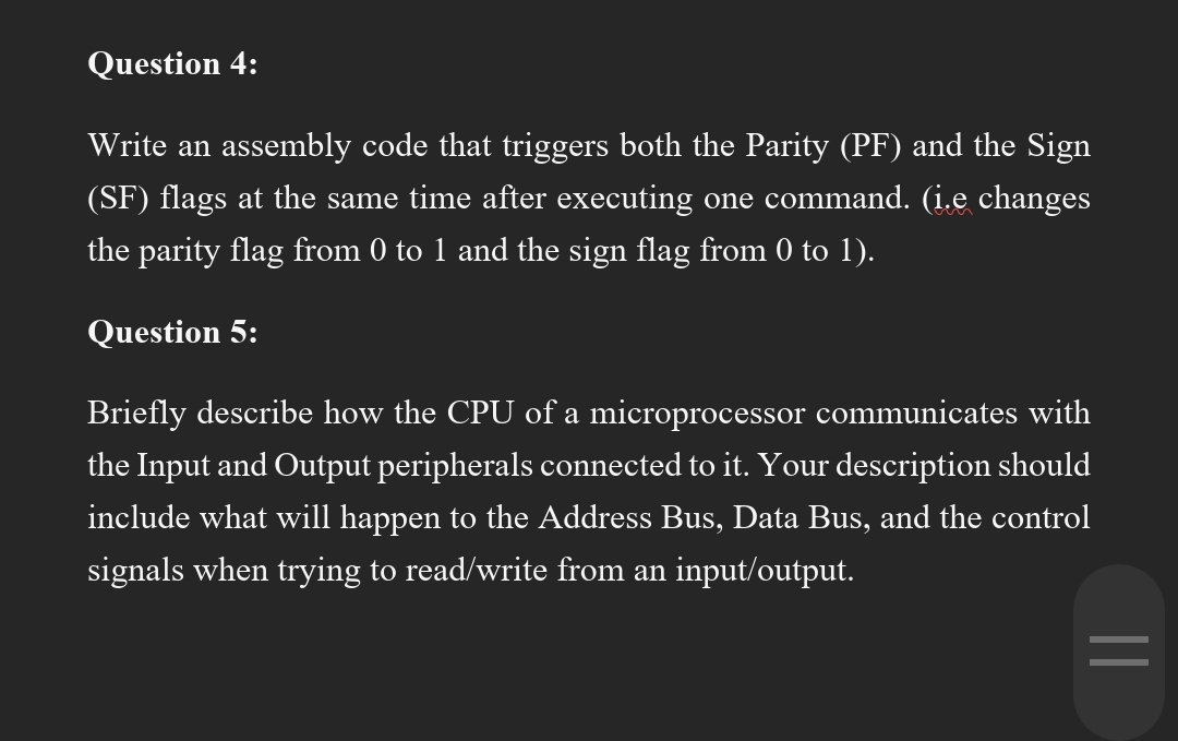 Solved Question 4:Write an assembly code that triggers both | Chegg.com