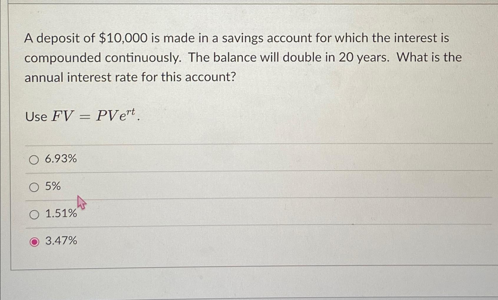 Solved A deposit of $10,000 ﻿is made in a savings account | Chegg.com