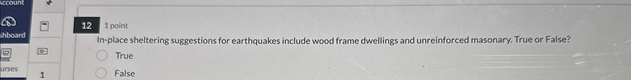 Solved 12 1 ﻿pointIn-place sheltering suggestions for | Chegg.com