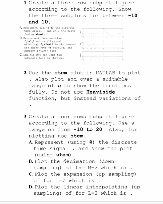 1. Create a three row subplot figure according to the | Chegg.com