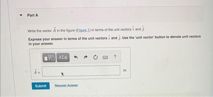 Solved Write the vector A in the figure (Figure 1 ) in terms | Chegg.com