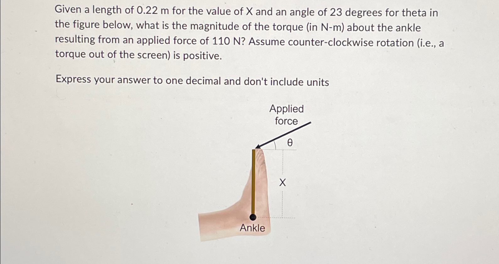 Solved Given a length of 0.22m ﻿for the value of x ﻿and an | Chegg.com