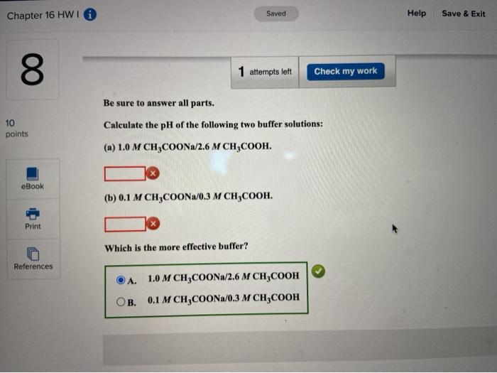 Solved Chapter 16 HWI Saved Help Save & Exit 8 1 attempts | Chegg.com