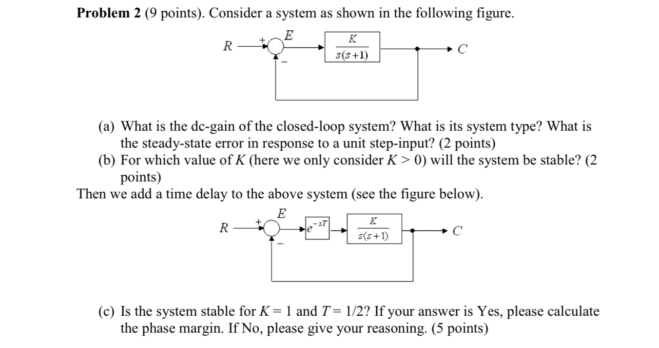 Solved Problem 2 ( 9 ﻿points). ﻿Consider a system as shown | Chegg.com