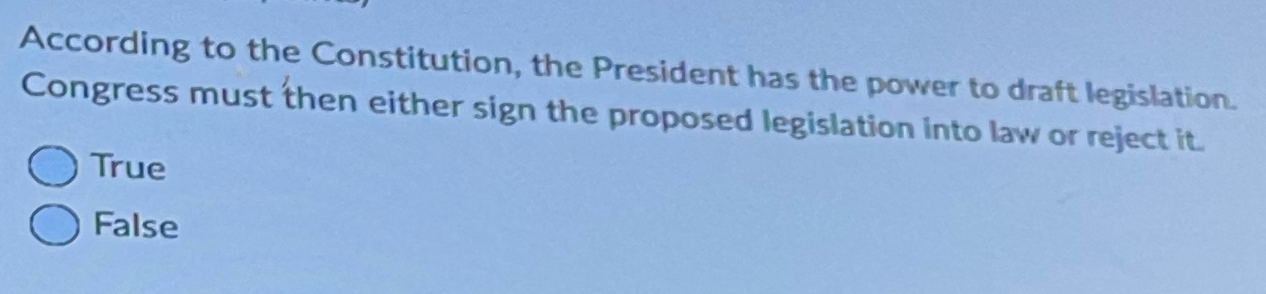 Solved According to the Constitution, the President has the | Chegg.com