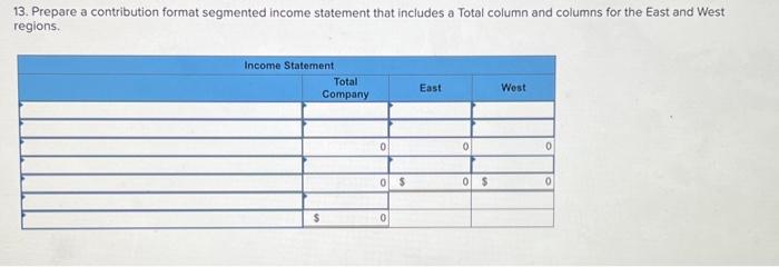 Solved 13. Prepare a contribution format segmented income | Chegg.com