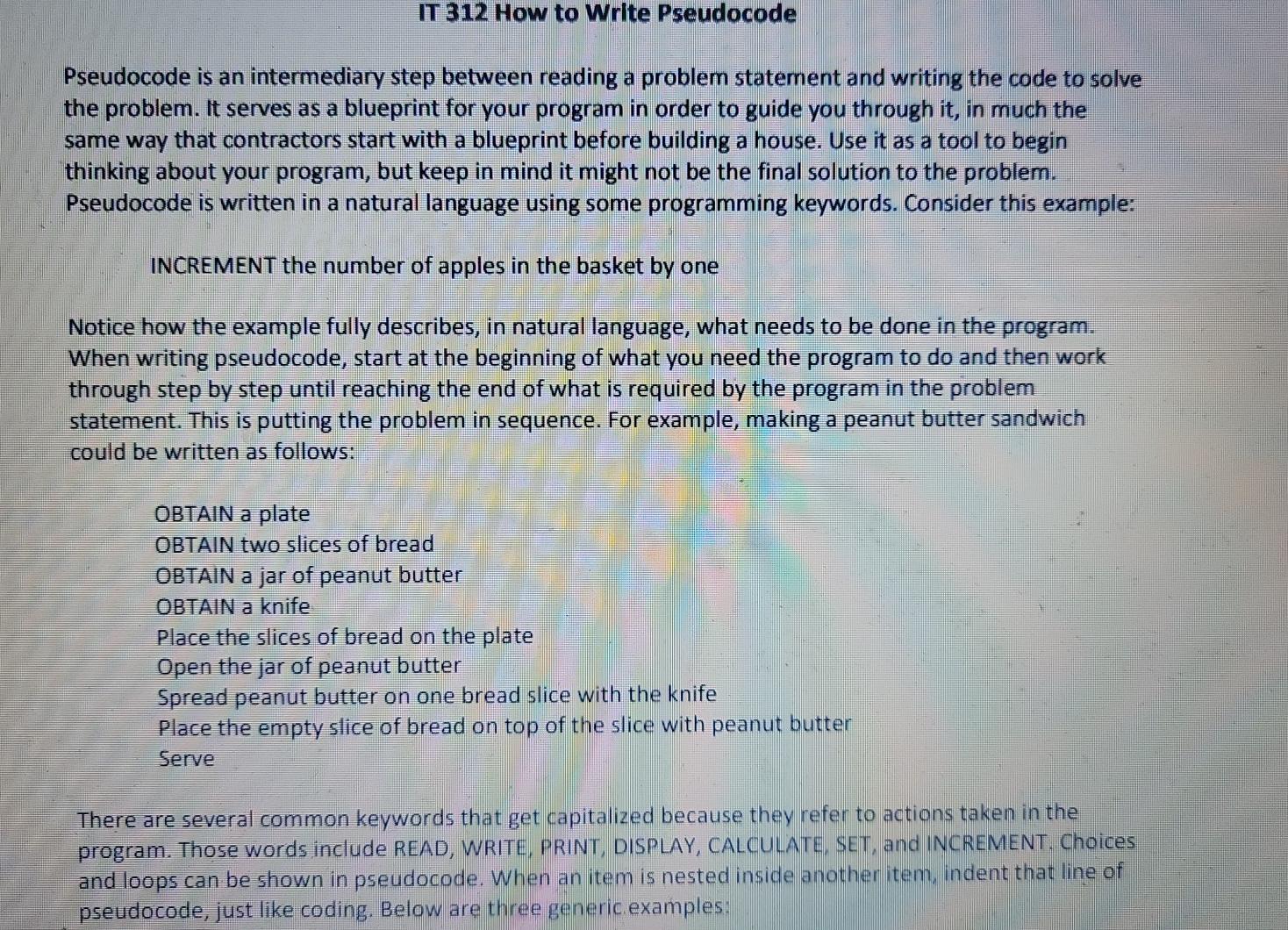 Solved 5 1 Final Project Building Block Two Pseudocode 3311