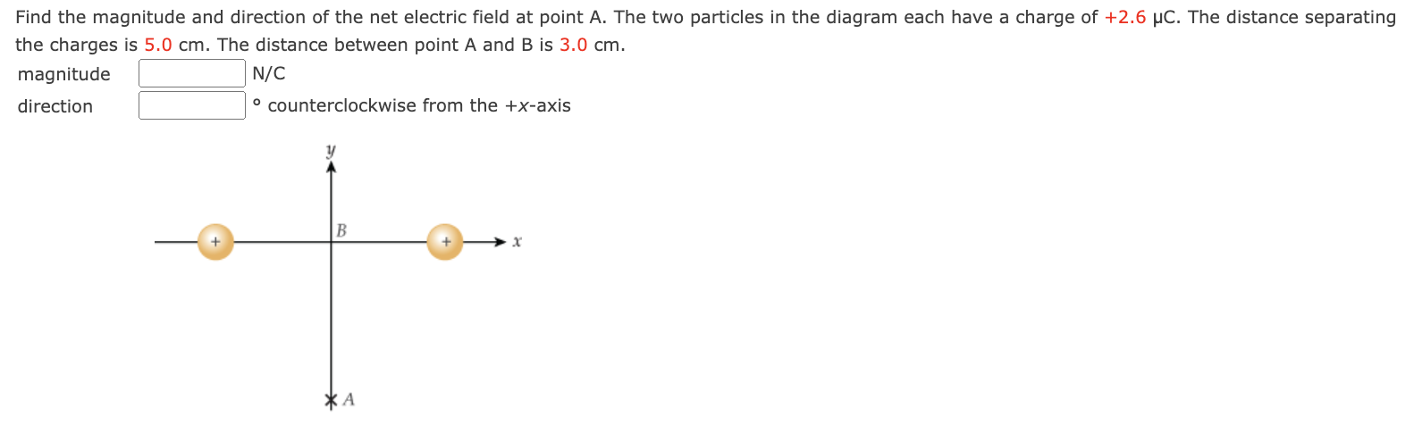 Solved Find the magnitude and direction of the net electric | Chegg.com