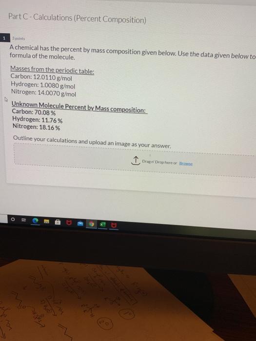 Solved Part C - Calculations (Percent Composition) 1 points | Chegg.com