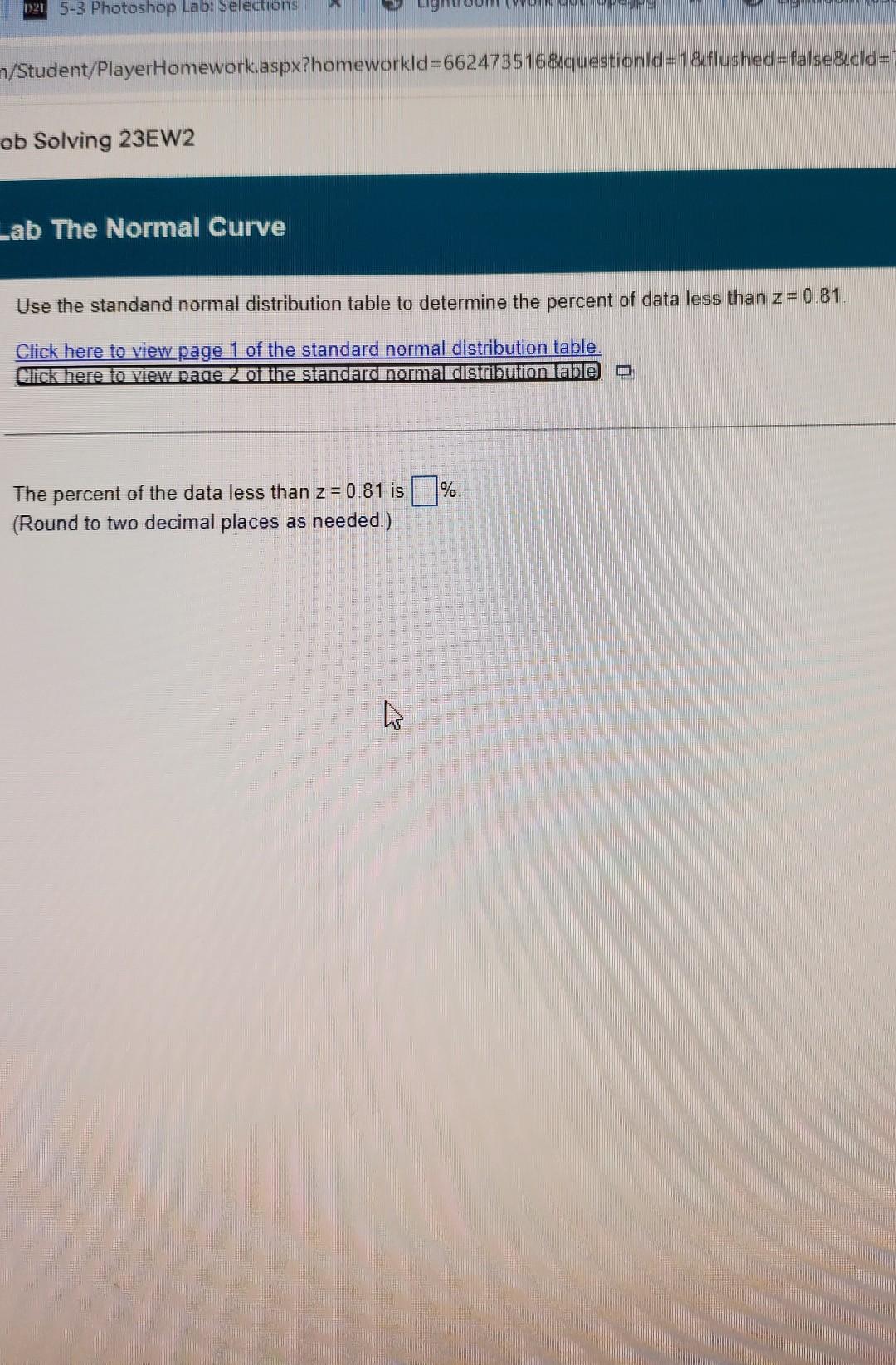 Solved Areas of a Standard Normal Distribution For values of | Chegg.com