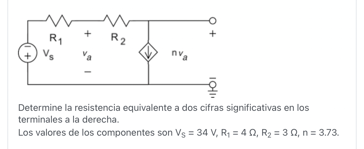 Solved Determine la resistencia equivalente a dos cifras | Chegg.com