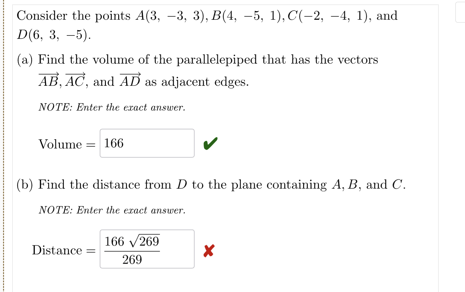 Solved Consider the points A(3,-3,3),B(4,-5,1),C(-2,-4,1), | Chegg.com