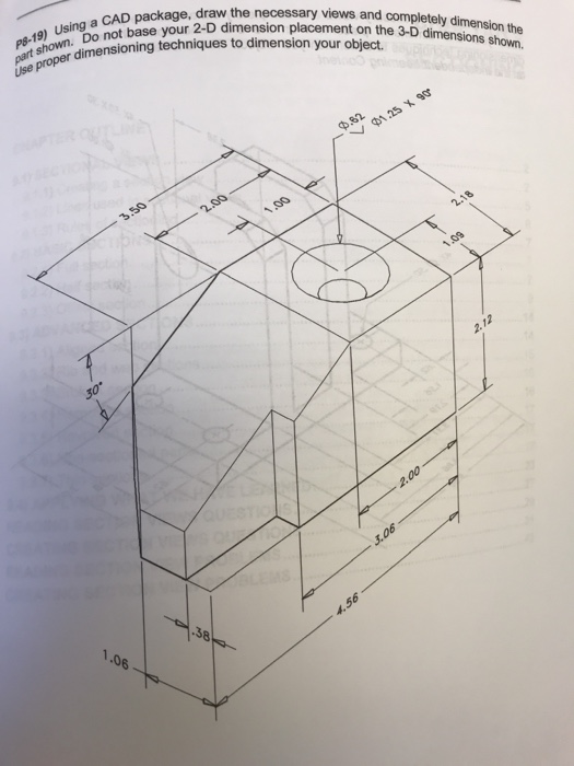 Solved Using a CAD package , draw the necessary views and | Chegg.com