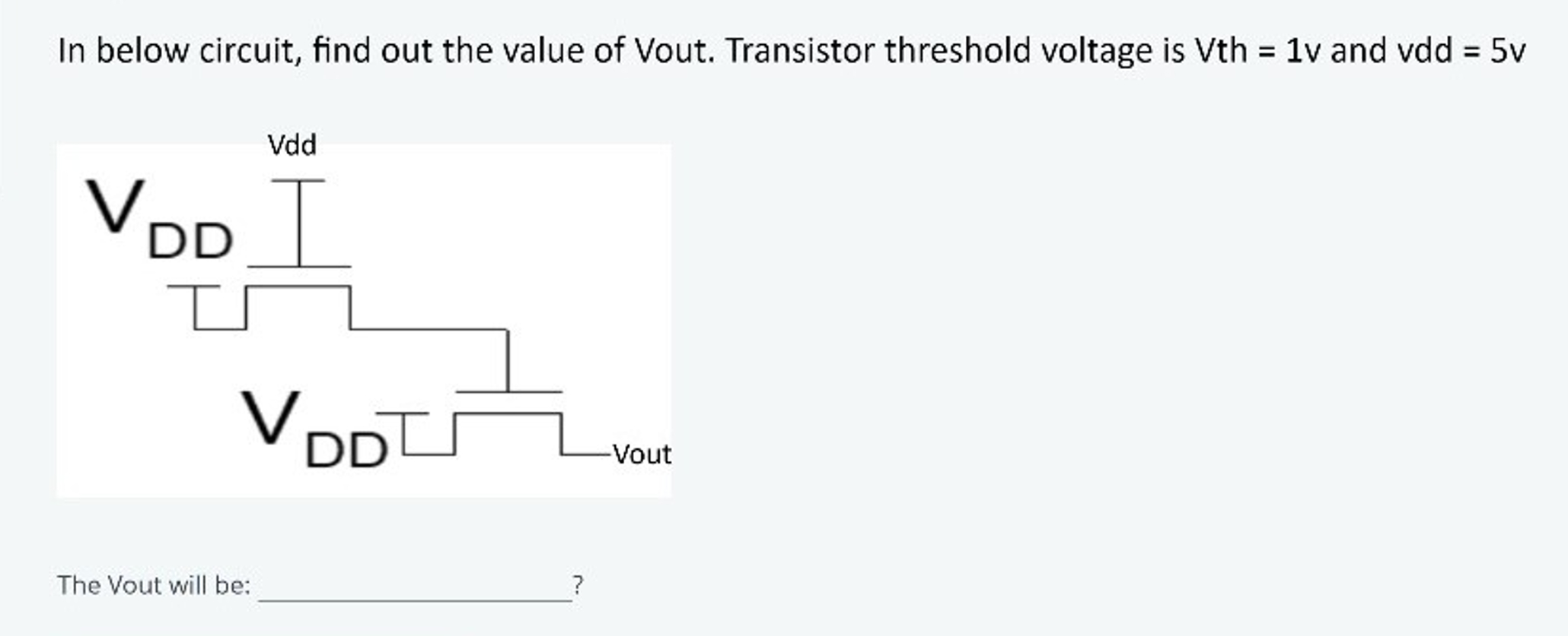Solved In below circuit, find out the value of Vout. | Chegg.com