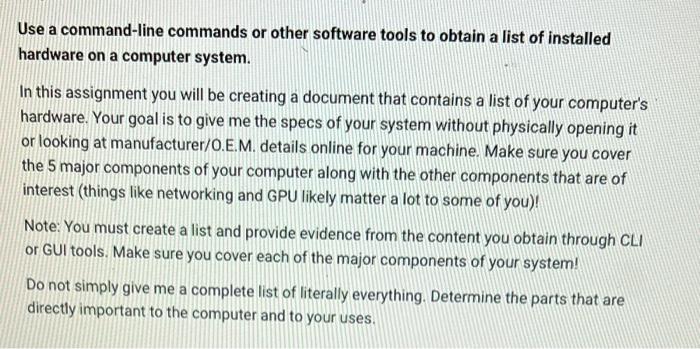 Solved Use a command-line commands or other software tools | Chegg.com