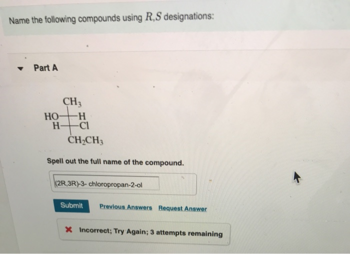 Solved Name the following compounds using R, S designations: | Chegg.com
