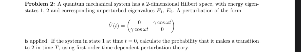 Solved Problem 2: A quantum mechanical system has a | Chegg.com