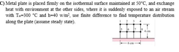 Solved C) Metal plate is placed firmly on the isothermal | Chegg.com