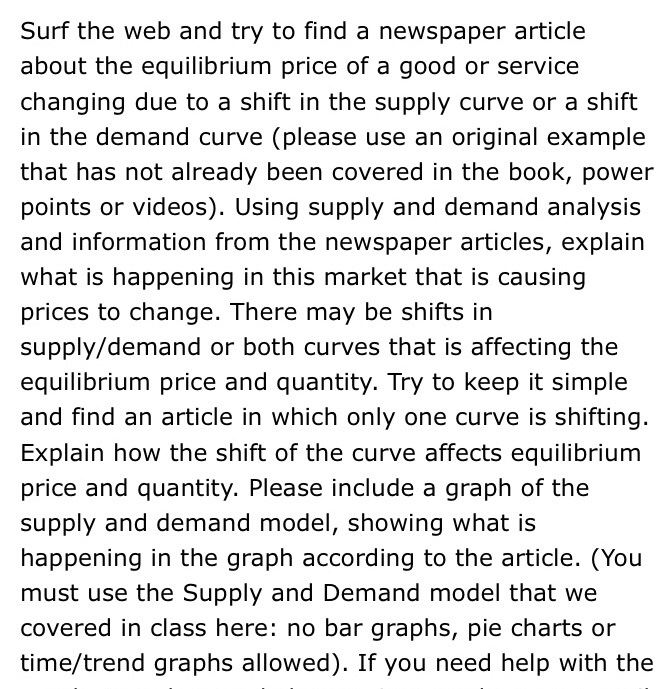 Solved Supply and Demand: need help for this written | Chegg.com