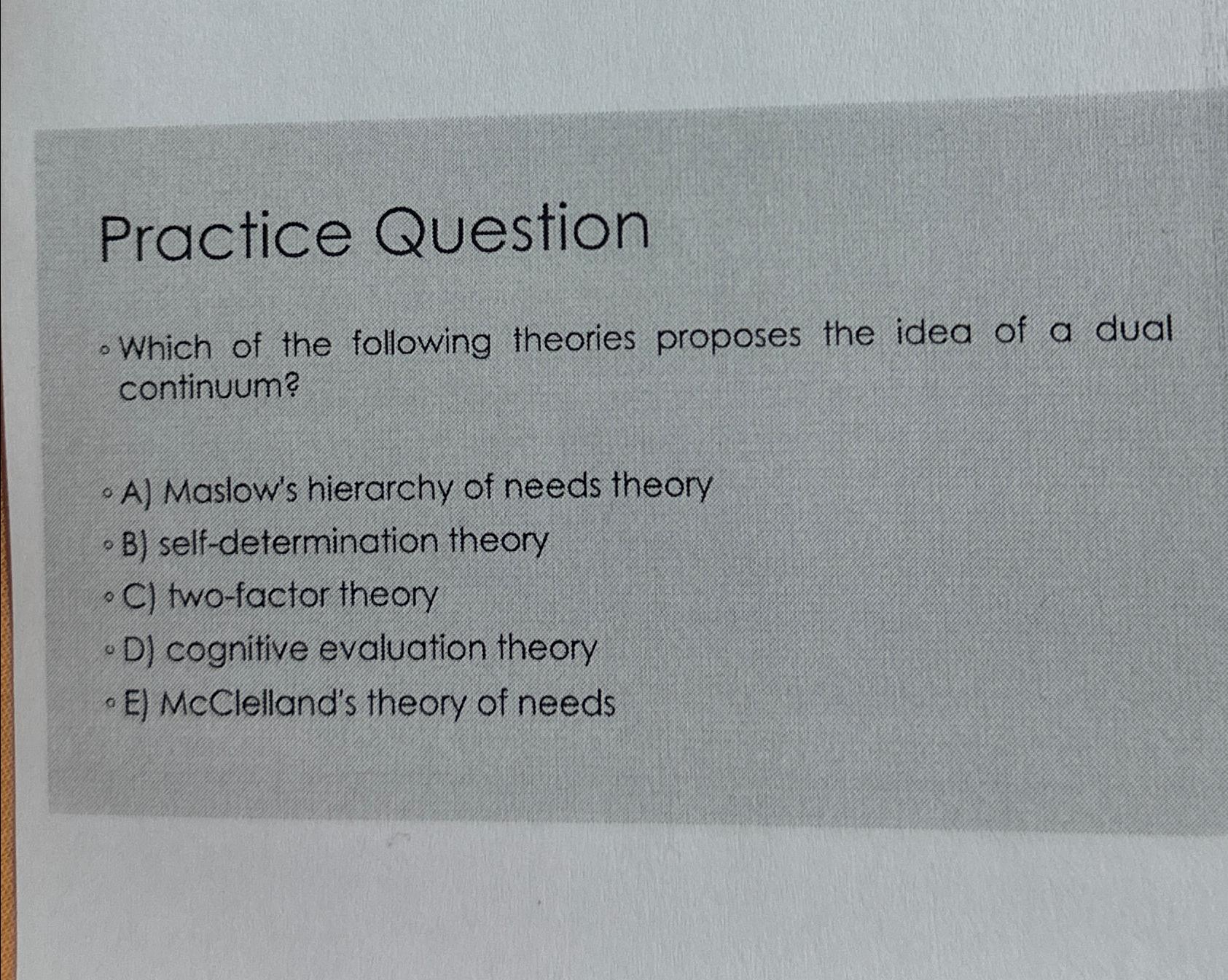 Solved Practice QuestionWhich of the following theories | Chegg.com