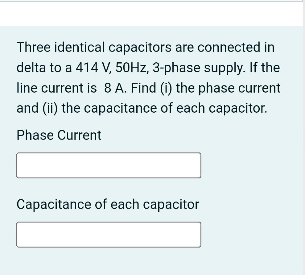 Solved Three identical capacitors are connected in delta to | Chegg.com