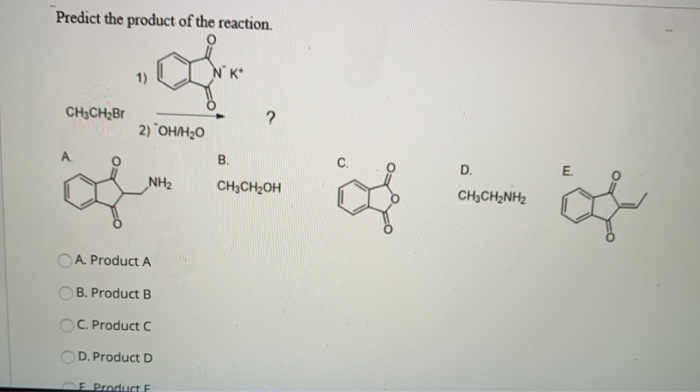 Solved Predict the product of the reaction. CH3CH2Br 2) | Chegg.com