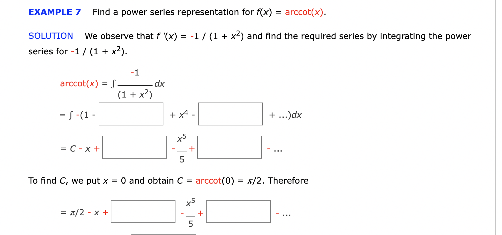 Solved EXAMPLE 7 ﻿Find a power series representation for | Chegg.com
