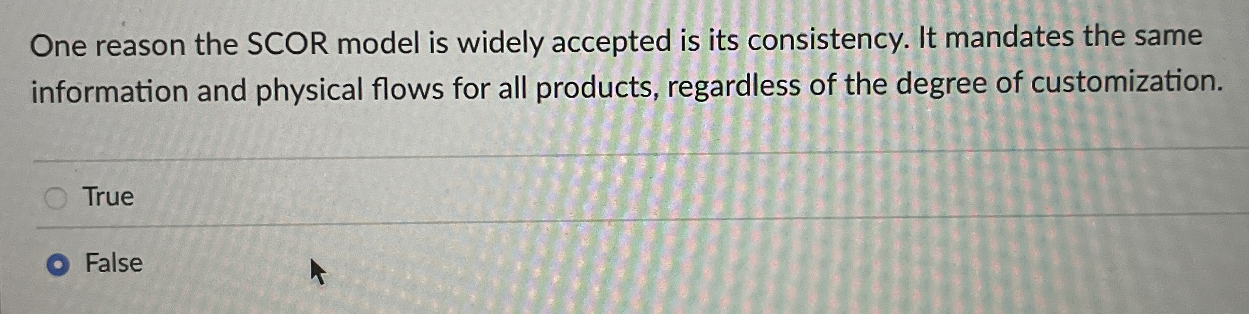 Solved One reason the SCOR model is widely accepted is its | Chegg.com