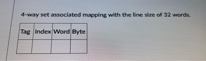Solved A 64-bit word computer system uses a 256 Mbyte cache | Chegg.com