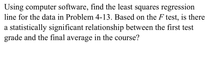Solved Using computer software, find the least squares | Chegg.com