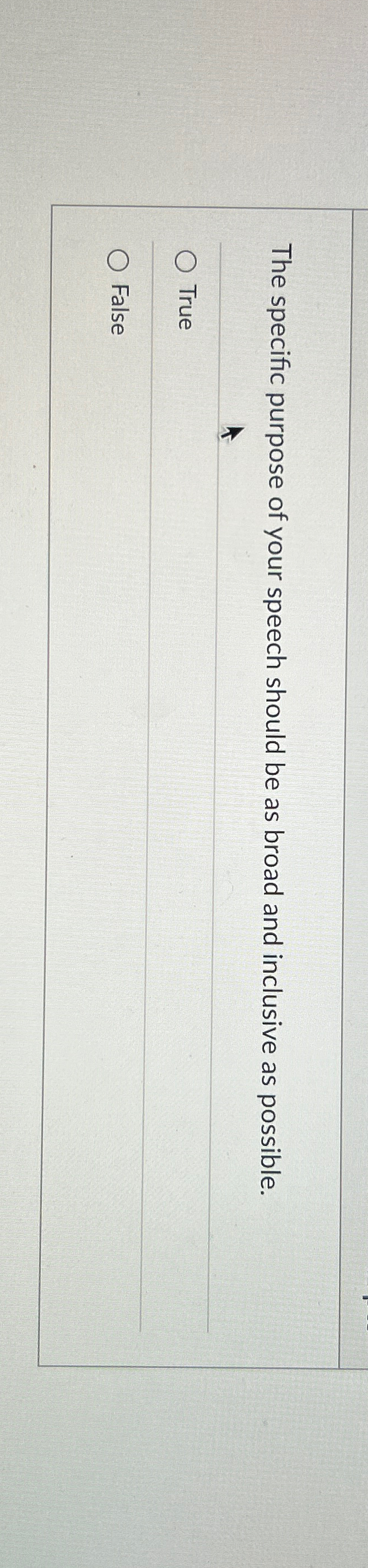 Solved The specific purpose of your speech should be as | Chegg.com