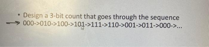 Solved - Design a 3-bit count that goes through the sequence | Chegg.com