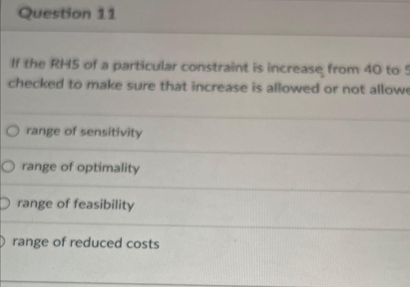 Solved Question 11If the RHS of a particular constraint is | Chegg.com