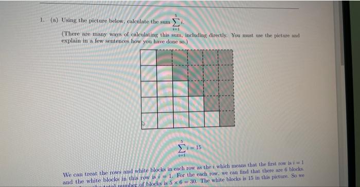 Solved (a) Using the picture below, calculate the-sum | Chegg.com