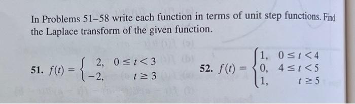 Solved In Problems 51-58 write each function in terms of | Chegg.com