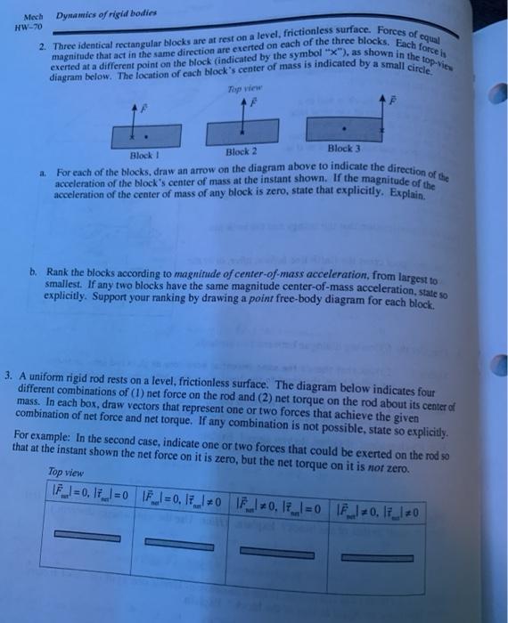 Solved acceleration of the block's center of mass at the | Chegg.com