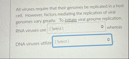 Solved All viruses require that their genomes be replicated | Chegg.com
