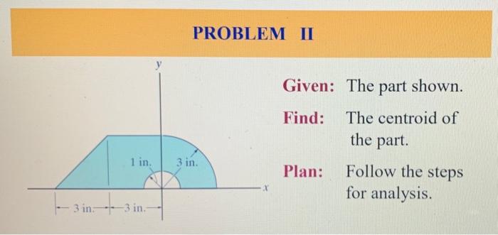 Solved PROBLEM II Given: The part shown. Find: The centroid | Chegg.com