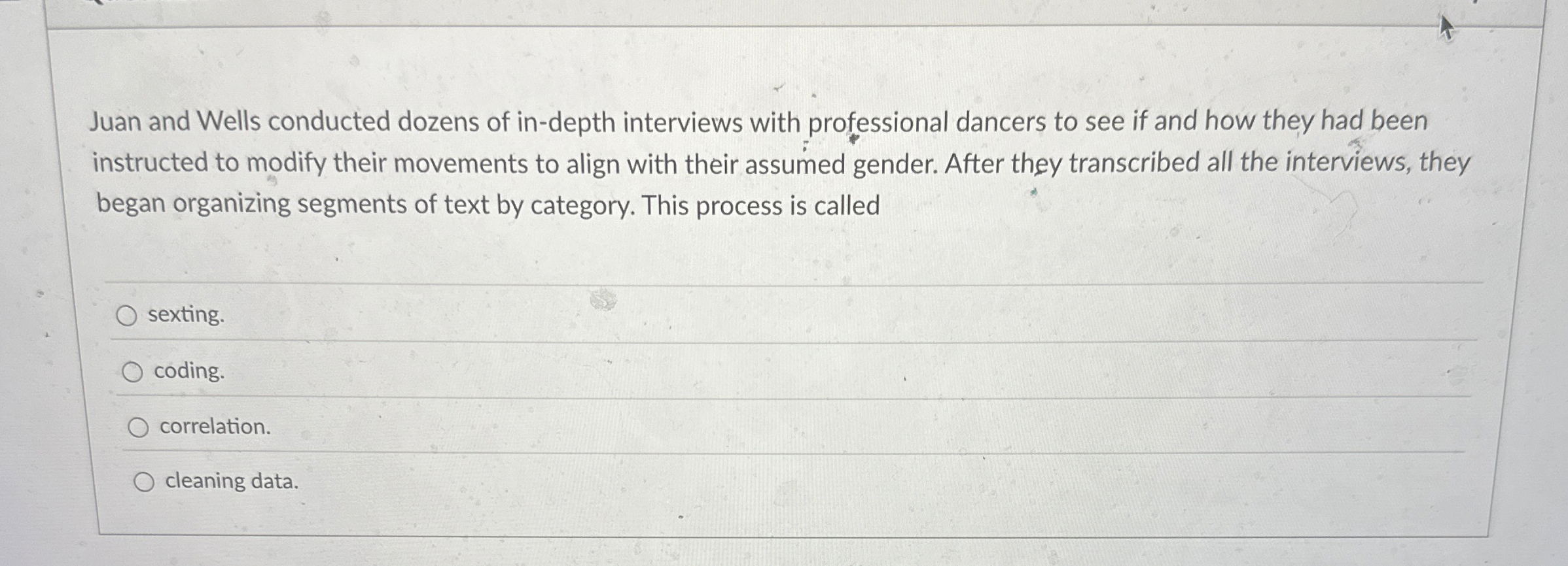 Solved Juan and Wells conducted dozens of in-depth | Chegg.com