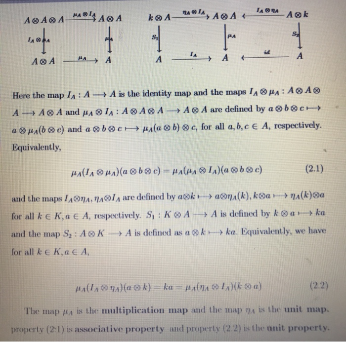 Solved this is definitions of algebra ,coalgebra and Hopf | Chegg.com