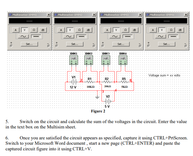 Solved Figure 2Switch on the circuit and calculate the sum | Chegg.com