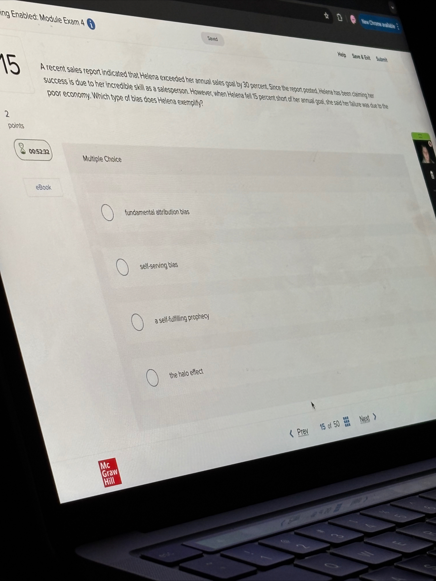 Solved ing Enabled: Module Exam 4Nenchiomexalith:15HeloSave | Chegg.com