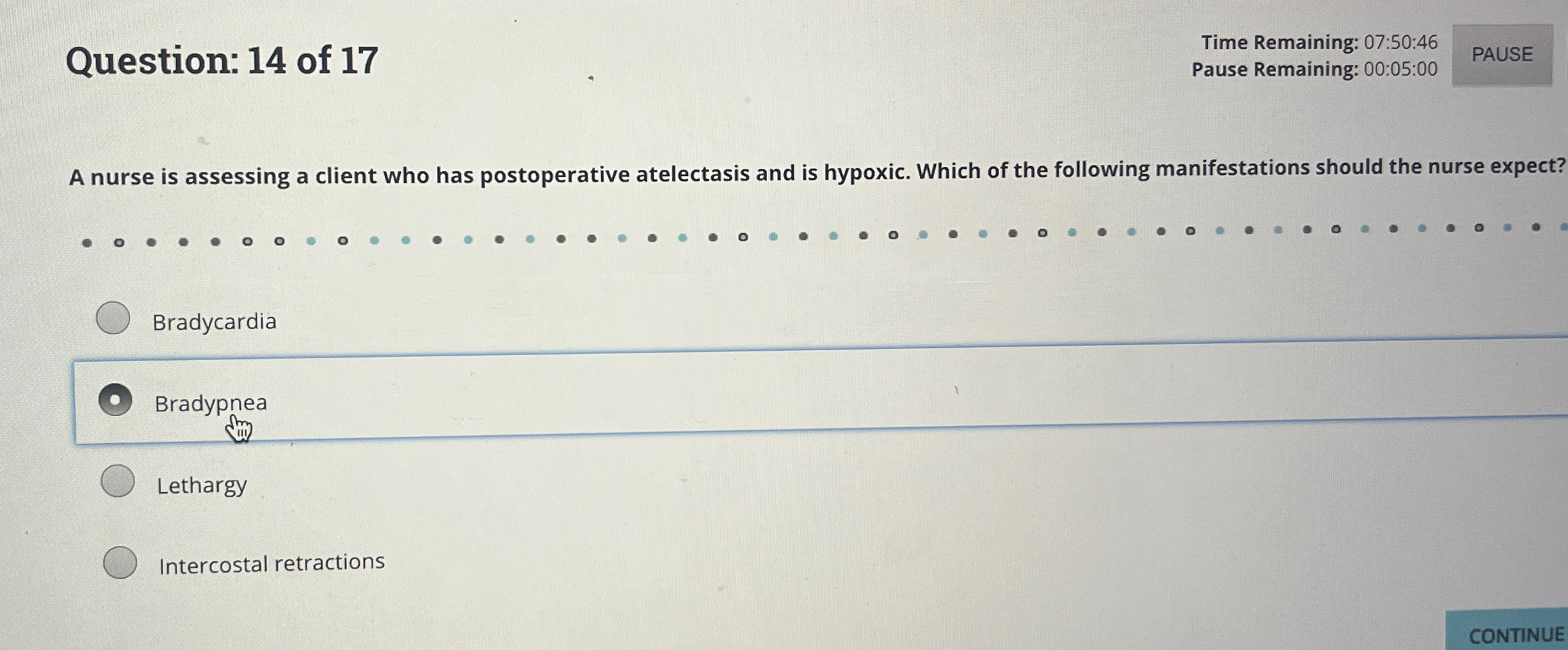 Solved Question: 14 ﻿of 17Time Remaining: 07:50:46Pause | Chegg.com