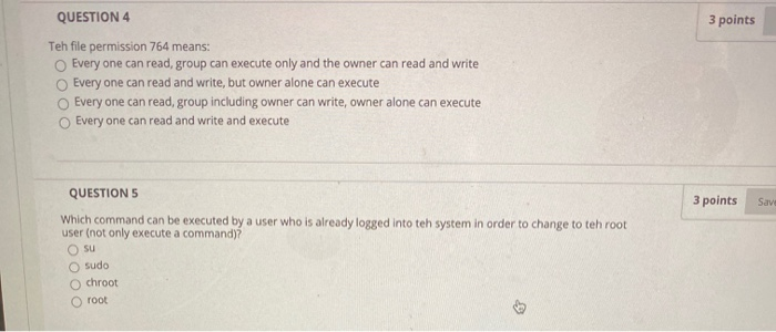Solved QUESTION 1 A user executes teh following command | Chegg.com