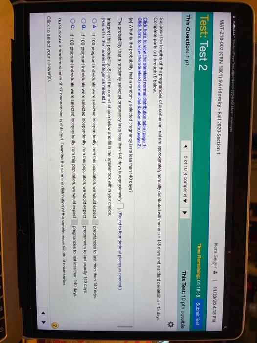 Solved MAT-210-002 (CRN 1801) Sviridovsky - Fall | Chegg.com