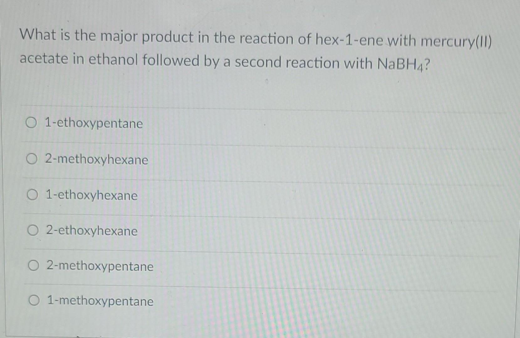Solved What is the major product in the reaction of | Chegg.com
