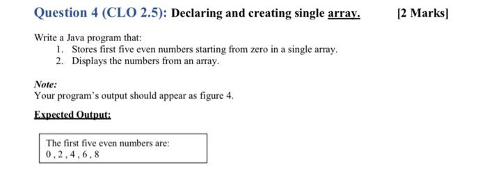 Solved Question 4 (CLO 2.5): Declaring and creating single | Chegg.com